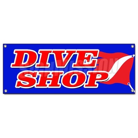 Signmission DIVE SHOP BANNER SIGN diving gear scuba rental sale deep ...