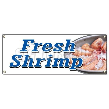 Signmission FRESH SHRIMP BANNER SIGN local caught shrimper cold steamed ...