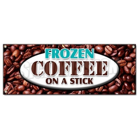 Signmission FROZEN COFFEE ON A STICK BANNER SIGN iced coffee frozen ...