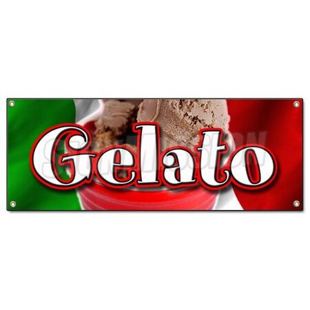 Signmission GELATO BANNER SIGN concession ice cream Italian dessert ...