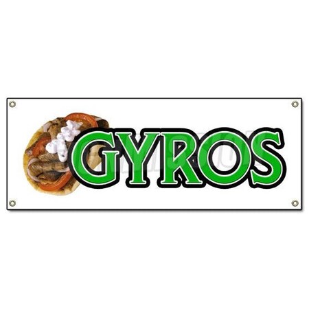 Signmission GYROS BANNER SIGN greek gyro sign signs stand spanakopita B ...
