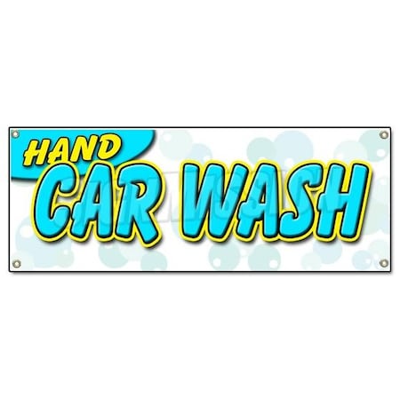 Signmission HAND CAR WASH BANNER SIGN detail wax car wash clean auto ...