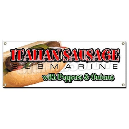 Signmission ITALIAN SAUSAGE SUB BANNER SIGN hero with peppers sandwich ...