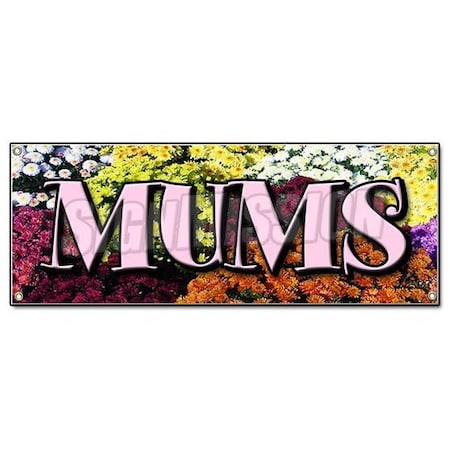 Signmission MUMS BANNER SIGN flower florist shop shoppe plants roses ...