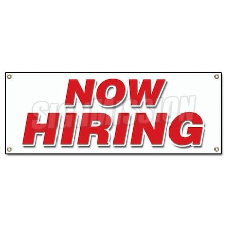 Signmission NOW HIRING BANNER SIGN apply inside hiring signs employment ...