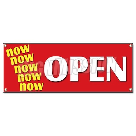 Signmission NOW OPEN BANNER SIGN grand opening new store for business ...
