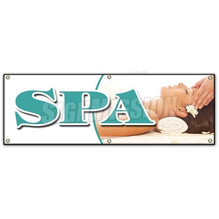 Signmission SPA BANNER SIGN deep tissue swedish aromatherapy facial ...