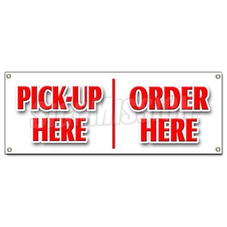 Signmission PICK-UP HERE ORDER HERE BANNER SIGN hamburger pizza french ...