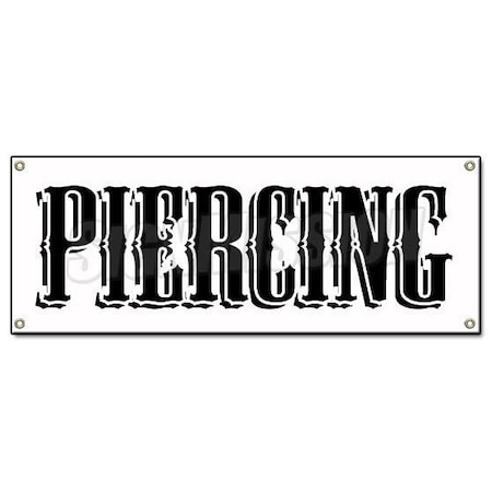 Signmission PIERCING BANNER SIGN shop signs gun barbell tattoo body ...