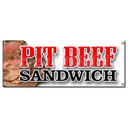 Signmission PIT BEEF SANDWICH BANNER SIGN bbq smoked meat beef grilled ...