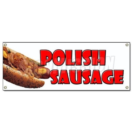 Signmission POLISH SAUSAGE BANNER SIGN sandwich concession grilled sub ...