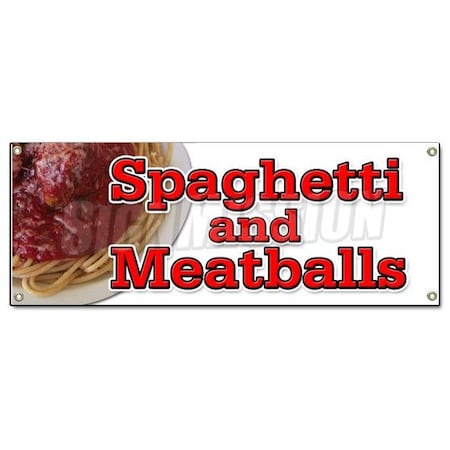 Signmission SPAGHETTI AND MEATBALLS BANNER SIGN italian cucina food ...