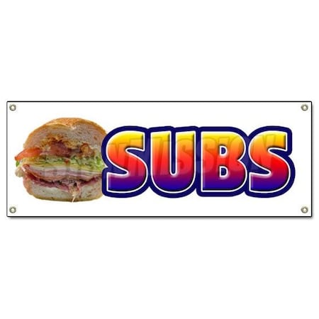 Signmission SUBS BANNER SIGN submarine hero hoagie shop signs sandwich ...