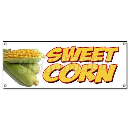 Signmission SWEET CORN BANNER SIGN farmers market stand cob farm just ...