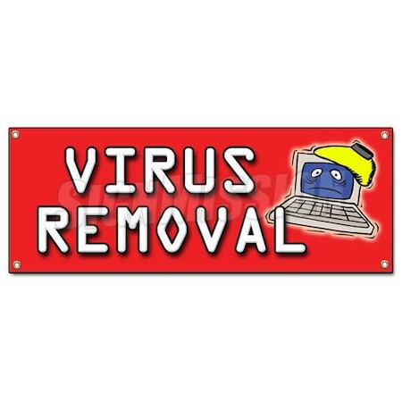 Signmission VIRUS REMOVAL BANNER SIGN computer repair fix PC IT laptop ...