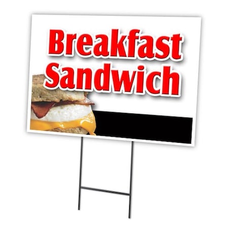 Signmission Breakfast Sandwich Yard Sign & Stake outdoor plastic ...