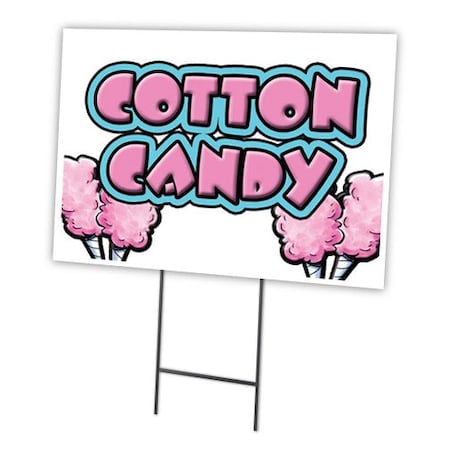 Signmission Cotton Candy Yard Sign & Stake outdoor plastic coroplast ...