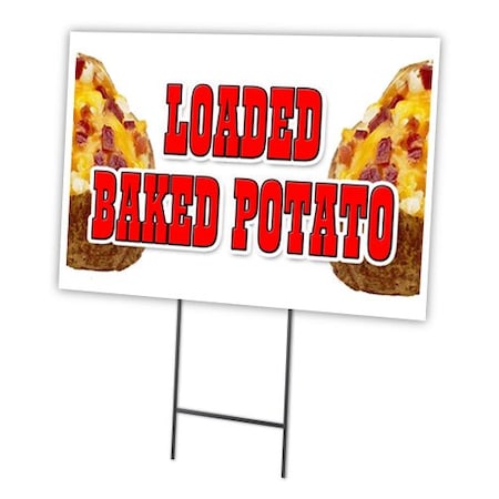 Signmission Loaded Baked Potato Yard Sign & Stake outdoor plastic ...