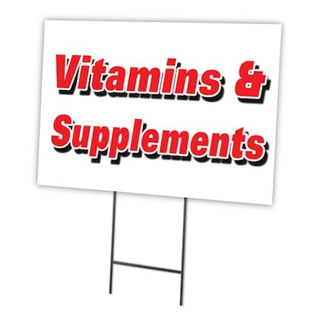 Signmission Vitamins & Supplements Yard Sign & Stake outdoor plastic ...