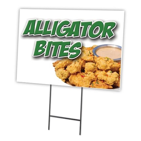 Signmission Alligator Bites Yard Sign & Stake outdoor plastic coroplast ...