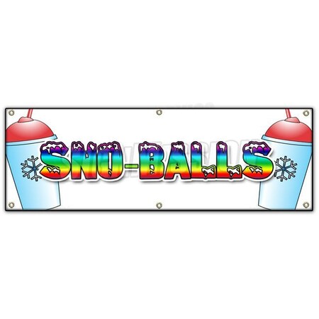 Signmission SNO-BALLS BANNER SIGN snowcones water ice italian shaved ...