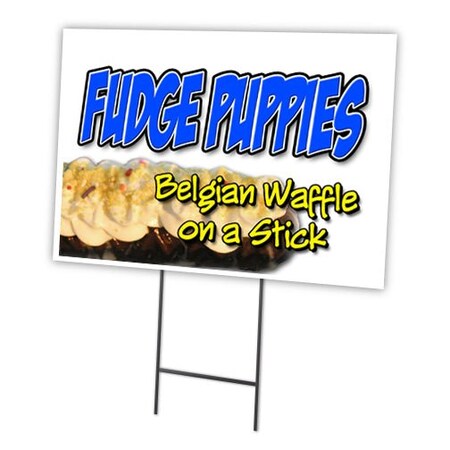 Signmission Fudge Puppies Yard Sign & Stake outdoor plastic coroplast ...