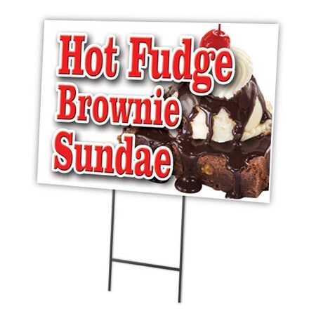 Signmission Hot Fudge Brownie Sunda Yard & Stake outdoor plastic ...