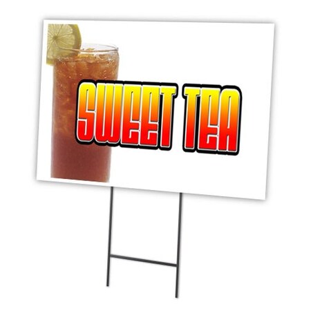 Signmission Sweet Tea Yard Sign & Stake outdoor plastic coroplast ...