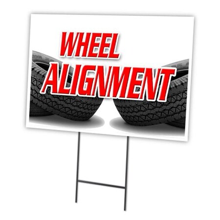 Signmission Wheel Alignment Yard Sign & Stake outdoor plastic coroplast ...