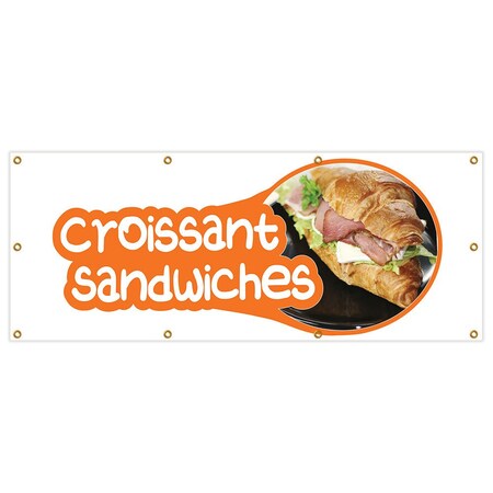 Signmission Croissant Sandwiches Banner Heavy Duty 13 Oz Vinyl with ...