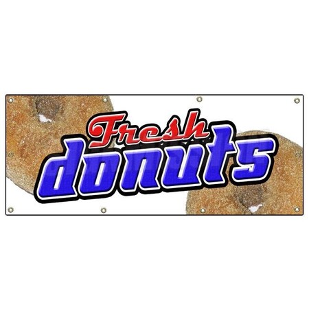 Signmission DONUTS BANNER SIGN hot donut doughnut shop signs glazed ...