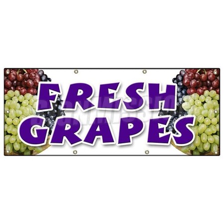 Signmission FRESH GRAPES BANNER SIGN organic picked white purple red ...