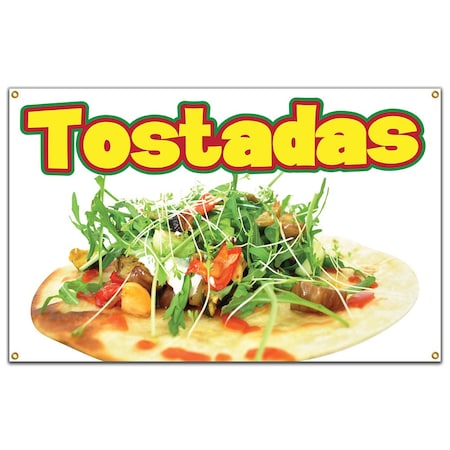 Signmission Tostadas Banner Concession Stand Food Truck Single Sided B ...