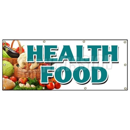 Signmission HEALTH FOOD BANNER SIGN vegetarian vegan organic gmo ...