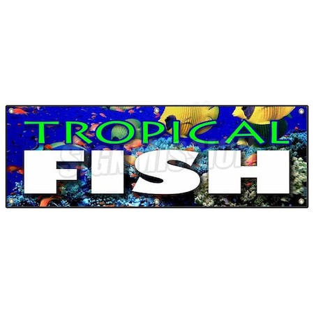 Signmission TROPICAL FISH BANNER SIGN fishes saltwater signs aquarium ...