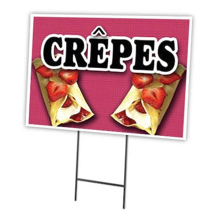 Signmission Crepes Yard Sign & Stake outdoor plastic coroplast window ...