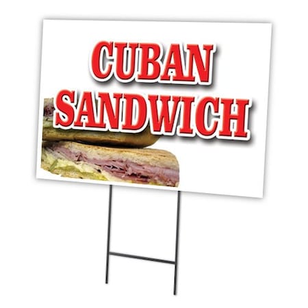Signmission Cuban Sandwich Yard Sign & Stake outdoor plastic coroplast ...