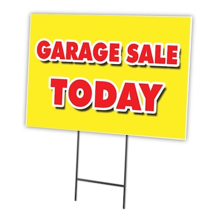 Signmission Garage Sale Today Yard Sign & Stake outdoor plastic ...