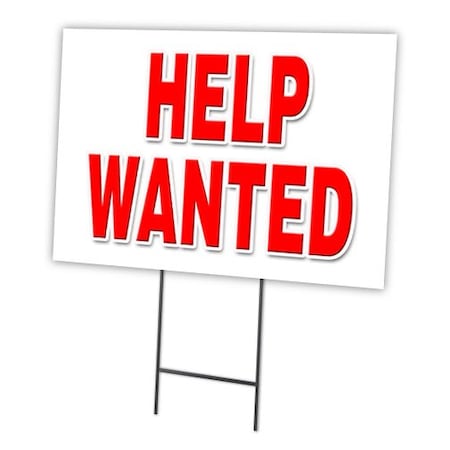 Signmission Help Wanted Yard Sign & Stake outdoor plastic coroplast ...