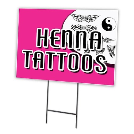 Signmission Henna Tattoos Yard Sign & Stake outdoor plastic coroplast ...