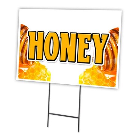 Signmission Honey Yard Sign & Stake outdoor plastic coroplast window, C ...