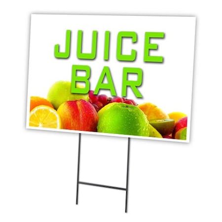 Signmission Juice Bar Yard Sign & Stake outdoor plastic coroplast ...
