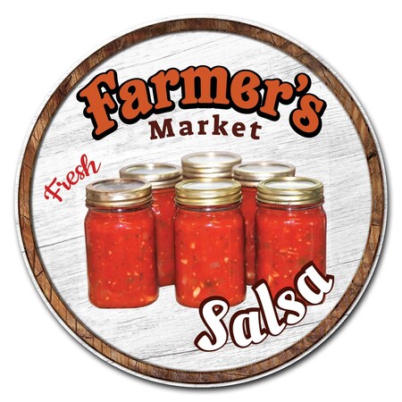 Signmission Farmers Market Salsa Circle Corrugated Plastic Sign, C-24 ...