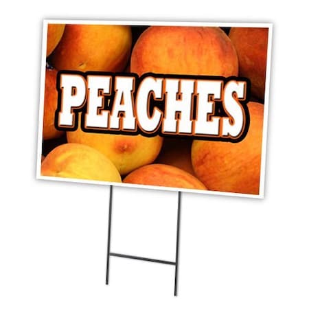 Signmission Peaches Yard Sign & Stake outdoor plastic coroplast window ...