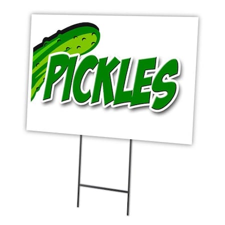 Signmission Pickles Yard Sign & Stake outdoor plastic coroplast window ...