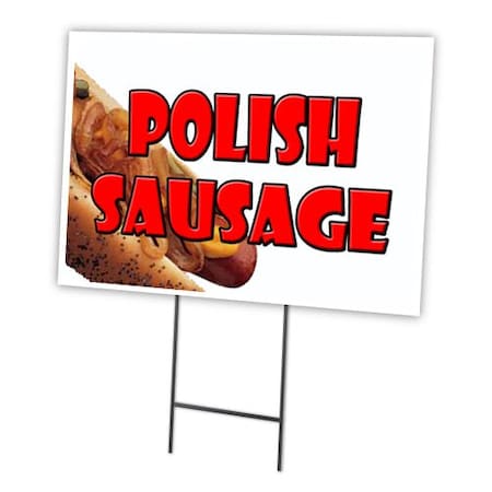Signmission Polish Sausage Yard Sign & Stake outdoor plastic coroplast ...