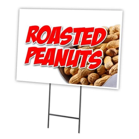 Signmission Roasted Peanuts Yard Sign & Stake outdoor plastic coroplast ...