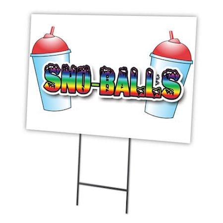 Signmission Sno-balls Yard Sign & Stake outdoor plastic coroplast ...
