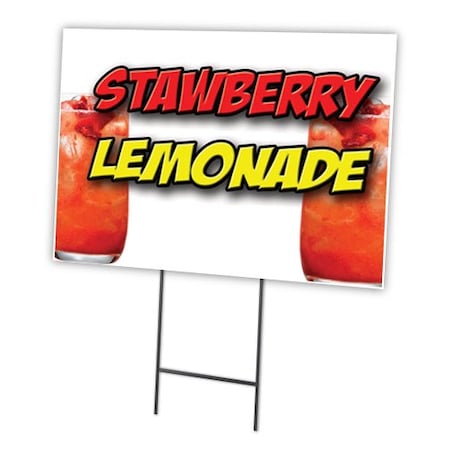 Signmission Strawberry Lemonade Yard Sign & Stake outdoor plastic ...