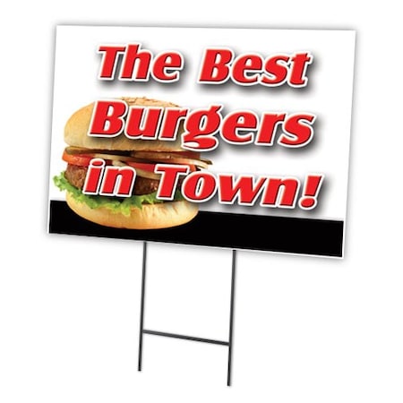 Signmission The Best Burgers In Twn Yard & Stake outdoor plastic ...